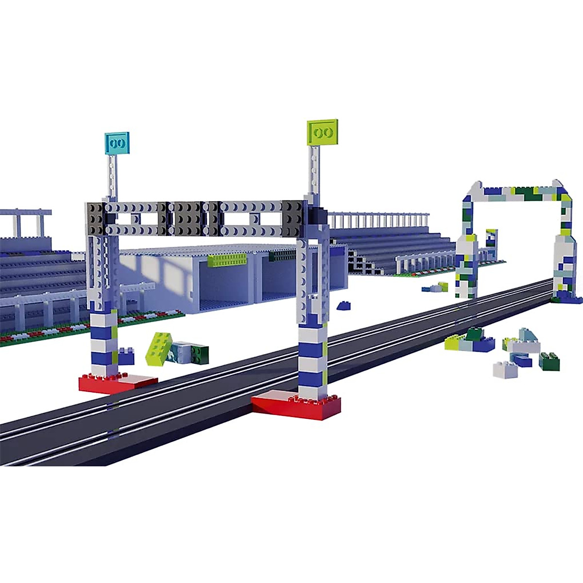 Carrera GO!!! Build 'N Race Electric Powered Slot Car Racing Kids Toy Building Blocks Race Track Set 1:43 Scale, Racing Set 6.9