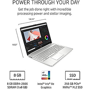 2021 Newest HP 15.6" IPS FHD Laptop, Intel i5-1135G7(Benchmark Beats Intel i7-1065G7), Intel Iris Xe, 16GB DDR4 RAM, 512GB PCIE SSD, Fingerprint, Lightweight, Bundle HDMI, Win 10 Home, Silver
