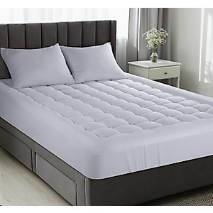 Utopia Bedding King Mattress Pad, Quilted Fitted Premium Mattress Protector, Deep Pocket Mattress Cover Stretches up to 16 Inches, Fluffy Pillow Top Mattress Topper (78x80 Inches, White)