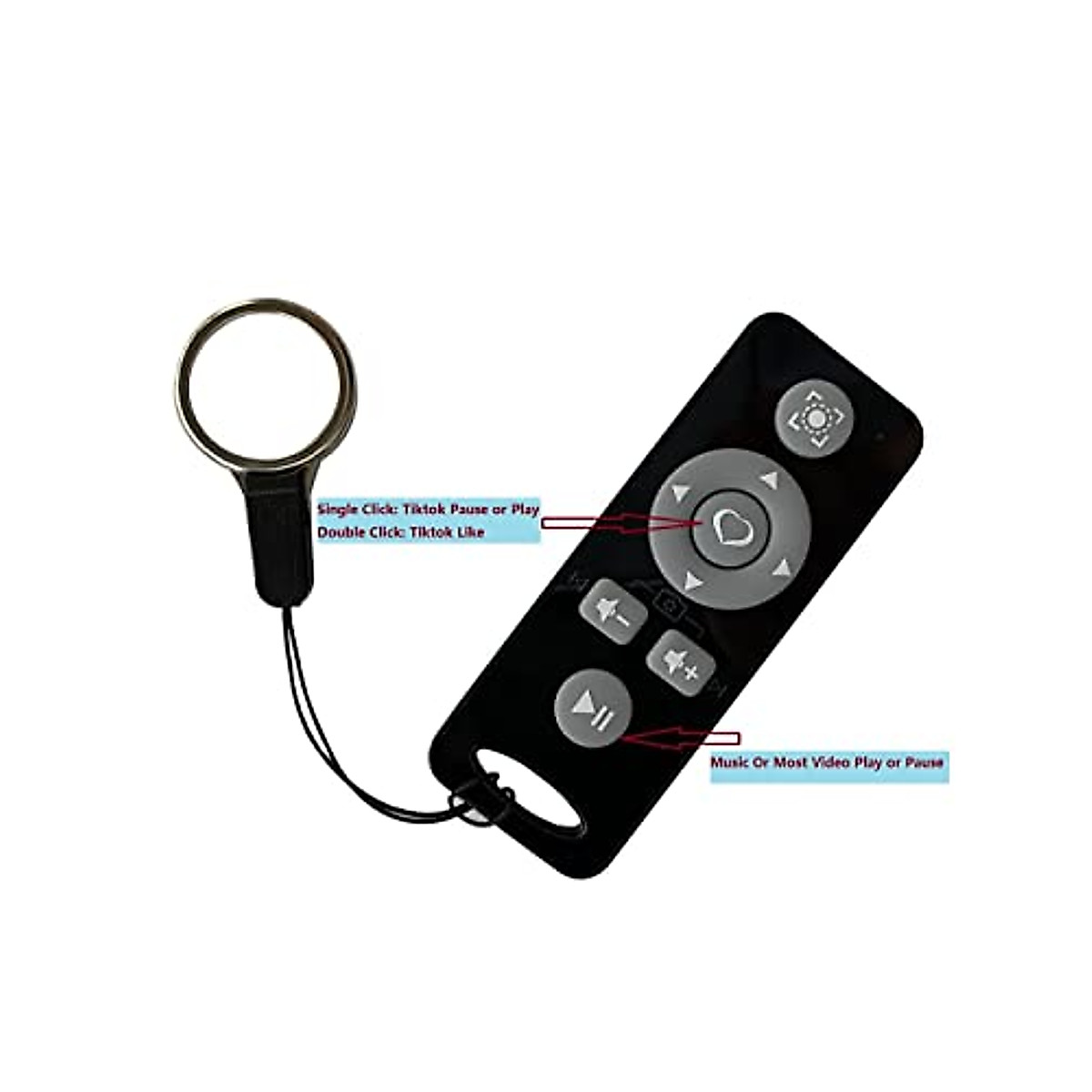 Mars Fox BT Multimedia Music Remote for Android System Smartphone Tablet Devices Tiktok Camera Remote(add Music Play Function) Must Turn on assistive Touch if iOS System Like ipad iPhone ect.