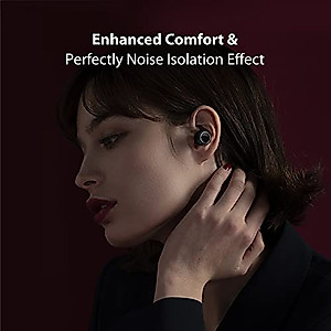 HIFI WALKER Wireless Earbuds, T10 Bluetooth Earbuds with Microphone and Touch Control, HiFi Stereo Sound Earphones in Ear, Black