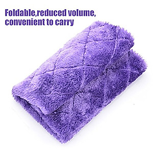 Winter Warm Bird Nest House Shed Hut Hanging Hammock Finch Cage Plush Fluffy Birds Hut Hideaway for Hamster Parrot Macaw Budgies Eclectus Parakeet Cockatiels Cockatoo Lovebird (M, Purple)