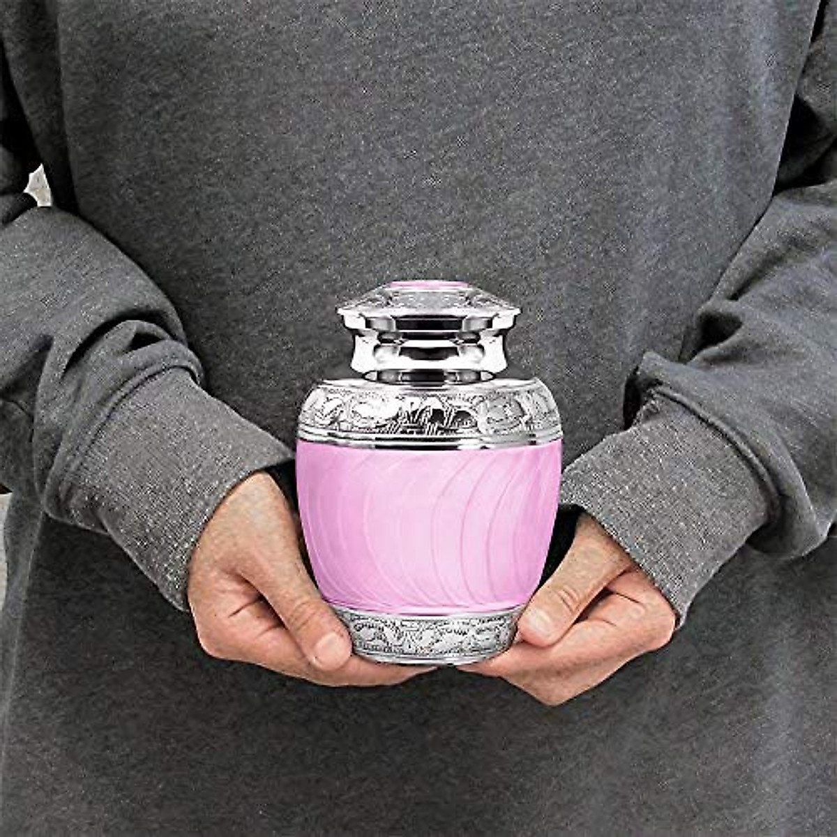 Trupoint Memorials Cremation Urns for Human Ashes - Decorative Urns, Urns for Human Ashes Female & Male, Urns for Ashes Adult Female, Funeral Urns - Light Pink, Medium