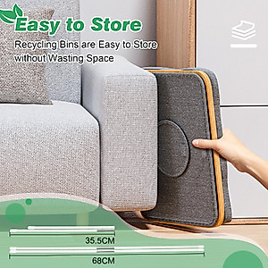 Recycling Bin,100L Recycling Bin for Kitchen Indoor Home,Bottle Recycle 26Gallon Large Capacity With Removable Tote Bag, Collecting Glass Paper Plastic Metal Empty Bottles,Recycle Bin Zip-Top Can