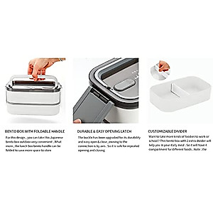 PVSpro JUST FOR YOU Bento Box Set with Insulated Tote, Mug & Cutlery Set, Stackable Bento Box for Lunch, Bento Kit Lunch Box with Handle, Large Bento Lunchbox Container, Japanese Bento (White)