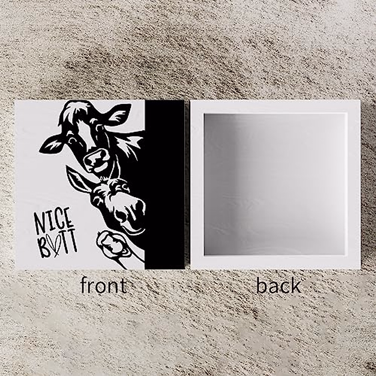 Funny Bathroom Wooden Box Sign Plaque Bathroom Rural Animals Wood Box Home Shelf Desk Farmhouse Art Decor 5 x 5 x 1 Inches