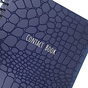 Pen+Gear Contact Book, Etched Poly Cover, Dark Navy Color, 128 Pages, 5.31 in x 8 in