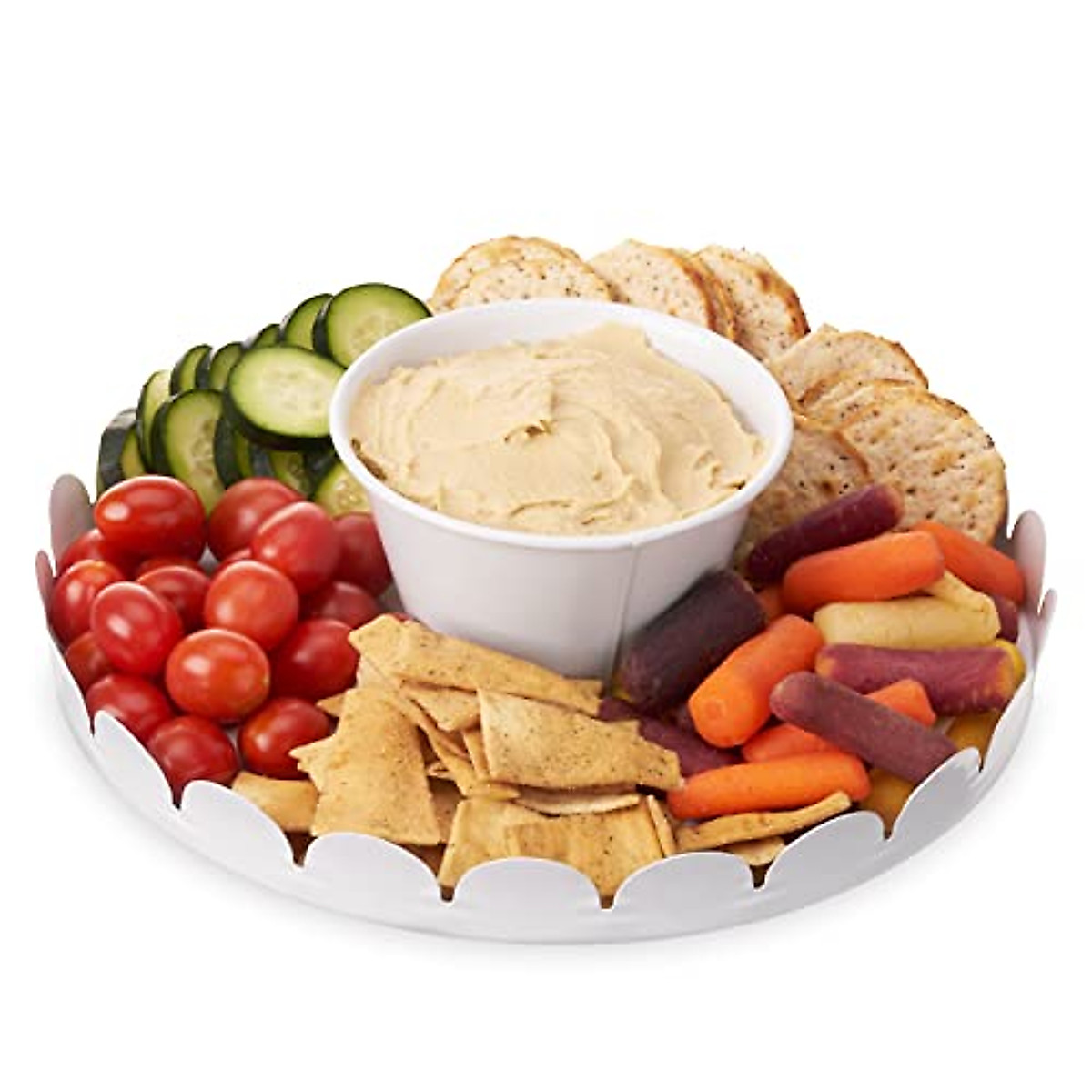 Twine White Stainless Steel Cake Stand, Set of 1, Cupcake Stand, Home Decor, Food Service, Dessert Accessory, 11-Inch Diameter, White