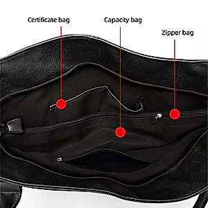 WIOLETA Leather Handbags for Women Shoulder Large Ladies Purse Satchel Tote Bag Crossbody Bag (Black)