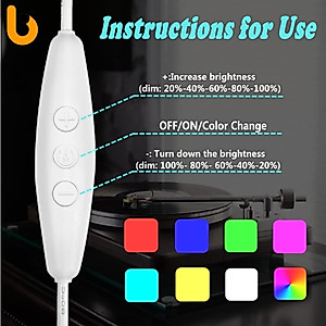 BiJun Now Playing Vinyl Record Stand, Now Spinning Vinyl Display Stand Wall Mount or Tabletop Vinyl Record Holder Wooden Floating Shlelf for Albums LP Display Storage with Illuminated Acrylic Panel