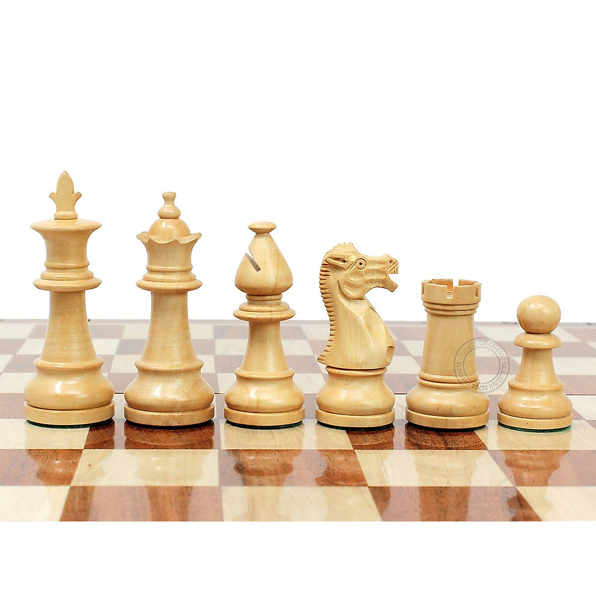 House of Chess - Victorian Staunton Golden Acacia Wood Chess Set - 14 x 14 Inches Wooden Folding Chess Board with Algebraic Notation - Wooden Chess Pieces with King Height 3 Inches + 2 Extra Queens