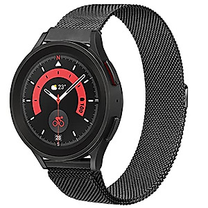 OTOPO Galaxy Watch 4/6 Classic Bands 47mm 46mm 43mm 42mm, Watch 6/5/4 Band 44mm 40mm,Watch 5 Pro Bands, 20mm Metal Mesh Stainless Steel Replacement Strap Bands for Men Women Black