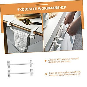 DOITOOL 2 pcs Self Kicthen Hanging Bar Towels Cloths for Hanger Single Tea Organizer Stick Over Plastic Cloth Holder Rail Bathroom Rack Kitchen Bars Wall Storage Racks Cm Adhesive Hand