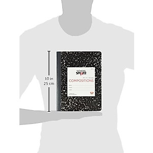 School Smart Hard Cover Ruled Composition Book, 150 Sheets, 9-3/4 x 7-1/2 Inches - 086769