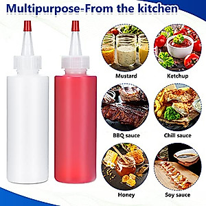 Foaincore 50 Pcs 4 oz Plastic Small Squeeze Bottles BPA Free Empty Squirt Bottle Safe Small Sauce Bottles Ketchup Condiment Bottles Plastic Bottles for Icing, Cookie Decorating, Oil, Arts and Crafts