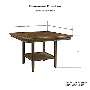 Lexicon Baronscourt Counter Height Dining Table, Light Oak