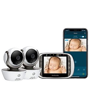 Motorola MBP853CONNECT-2 Dual Mode Baby Monitor with 2 Cameras and 3.5-Inch LCD Parent Monitor and Wi-Fi Internet Viewing (Renewed)
