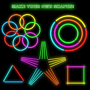 JICUICUI Ultra Christmas Bright Glow Sticks - 500 Party Pack with Connectors for Christmas, Neon Birthday and Holidays - Multicolor 8" Glow Sticks Necklaces Bulk