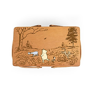 PICNIC TIME Disney Winnie the Pooh Poppy Personal Picnic Basket, Insulated Lunch Bag, Retro Lunch Box, (Beige)
