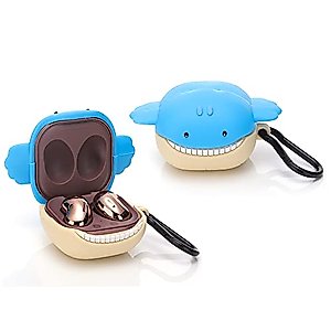 Suublg Silicone Cartoon Earbuds Case Protective Cover with Keychain Fit Designed for Samsung Galaxy Buds2 Pro (2022) /Galaxy Buds 2 (2021) /Galaxy Buds Pro (2021) /Galaxy Buds Live (2020)