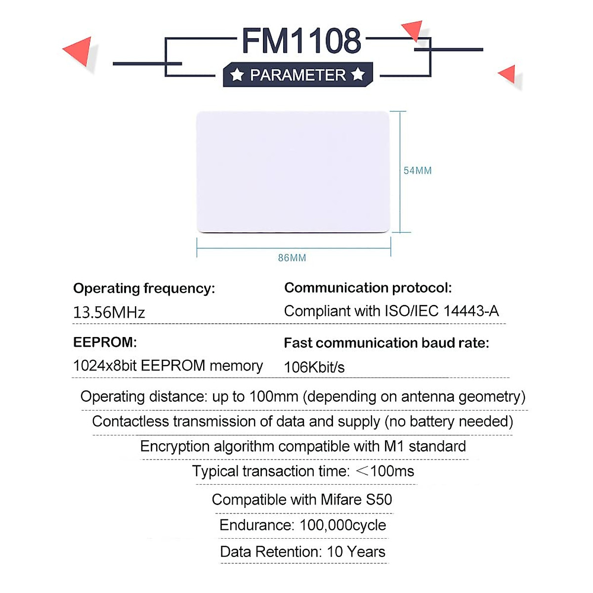 YIQing 40pcs 1K memory RFID PVC Card with 13.56MHz ISO14443A Access Control Card (Pack of 40 Pieces)