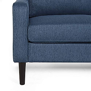 Christopher Knight Home Harva Love Seats, Navy Blue, Dark Brown