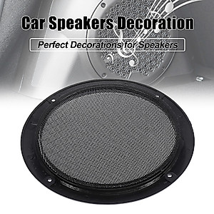 X AUTOHAUX 6.5" Titanium Tone Audio Speaker Cover Mesh Subwoofer Grill Horn Glossy Guard Protector