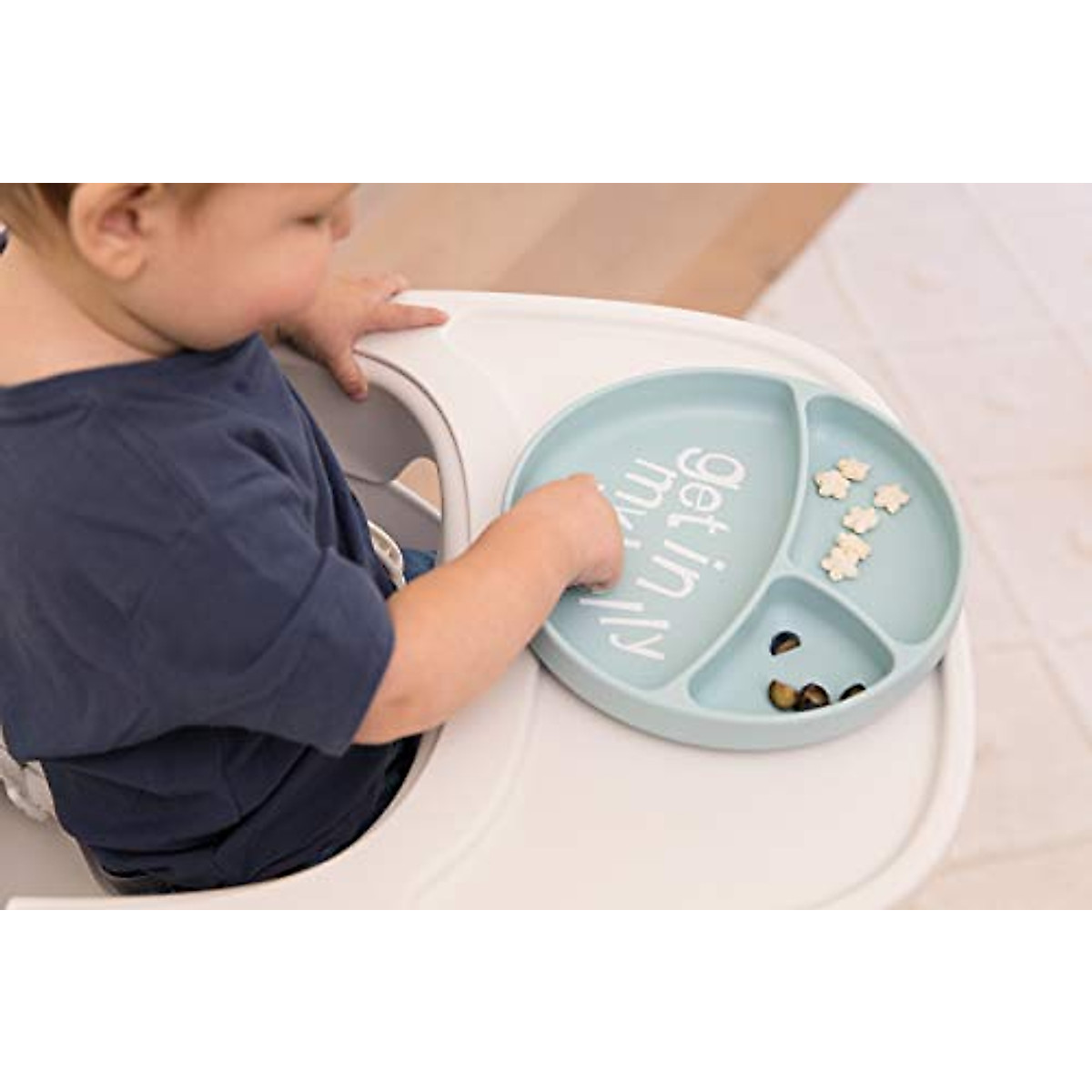 BELLA TUNNO Wonder Plate - Silicone Suction Plates For Baby and Toddler Plates, Microwave and Dishwasher Safe Food-Grade BPA Free Silicone, Get In My Belly One Size WP29