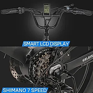 Electric Bike for Adults, GELEISEN 350W Adult Electric Bicycles Ebike, 20" Folding Electric Bike TT-S6, 36V/10AH Removable Battery, Quick-Release Wheel and Full-Suspension, Gift for Women Men