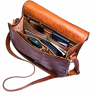 Women's Leather Crossbody Handbags & Shoulder Saddle Bags Vintage Brown Purses Designer Women Boho Satchel Hand Bag Ladies Handmade Vintage Travel Fashion Cross Body Sling Phone Wallet for Her, XXL