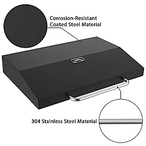 Upgrade Hinged Lid with Thermometer for Blackstone 28 Inch Griddle 1517 1605 1853, Griddle Grill Hard Cover Flat Top Lid Compatible with 28" Blackstone Griddle Lid & 28 inch Blackstone Griddle Cover