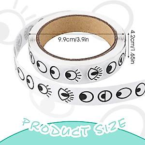 THINP Eye Stickers, 1000 Pcs Self-Adhesive Stickers, Children Stickers, Cartoon Mini Labels for DIY Crafts, Scrapbook, Notebook, Party Favor (Black)