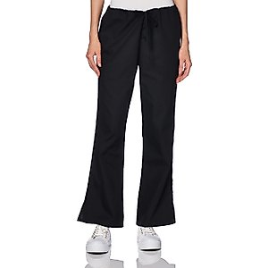 Cherokee Women's Flare Leg Drawstring Scrub Pant, Black, Large Petite