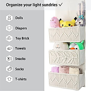 Zeesa Boho Over The Door Organizer, Hanging Storage with Large Pockets for Nursery, Pantry, Bathroom, Bedroom