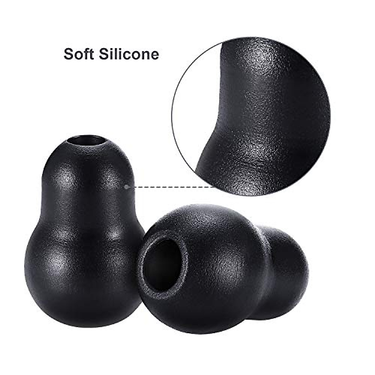 Stethoscope Replacement Earplugs - Universal Silicone Replacement Ear Tips for Stethoscope, Earbuds, Snap Tight Soft-Sealing Ear-Tips (Black and Gray, 24 Pieces)