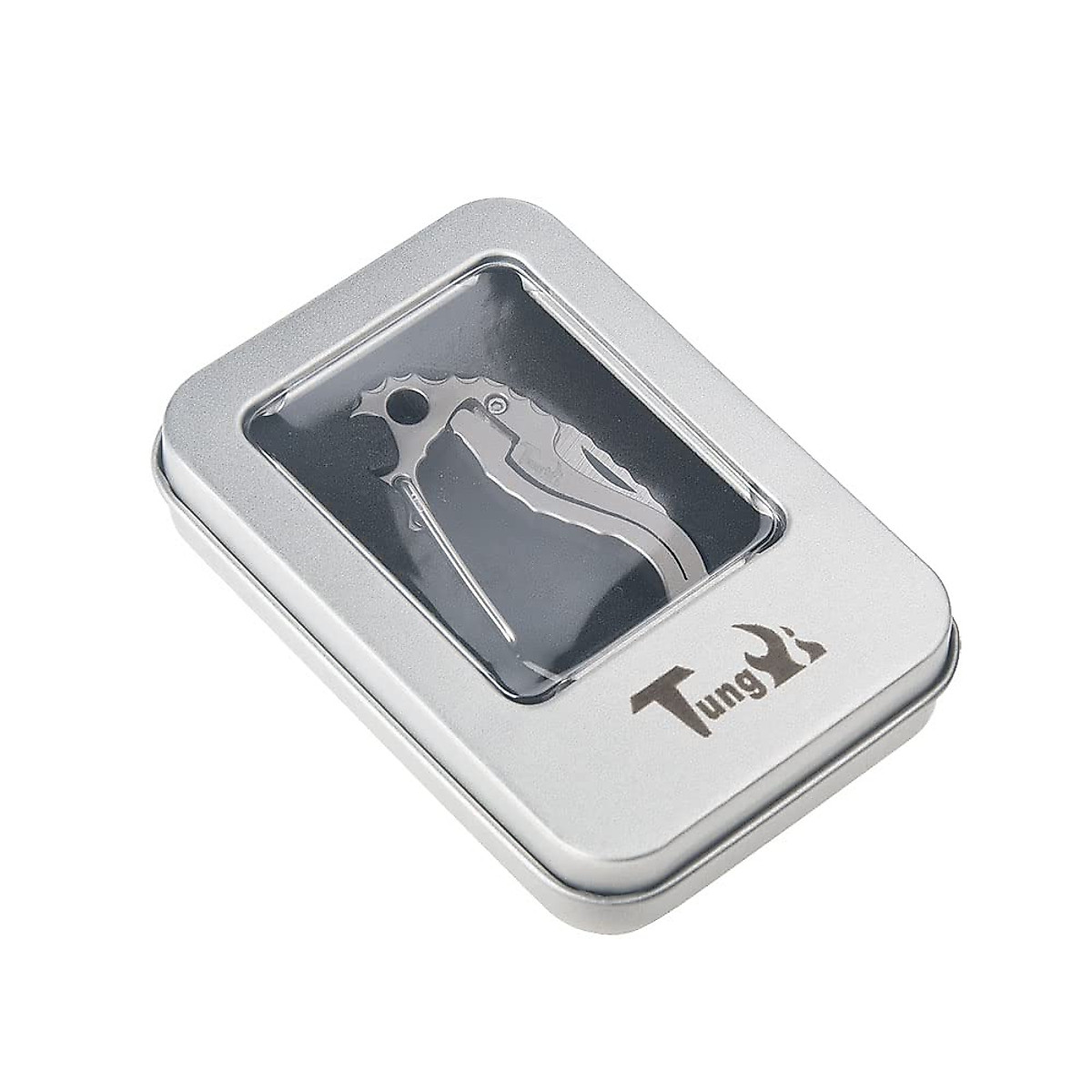 Tungyi Titanium Carabiner Keychain Clip, 3-in-1 Multi Function Keychain Looking Hook, EDC Palm Sized Quick Release Clip for Home Office Camping