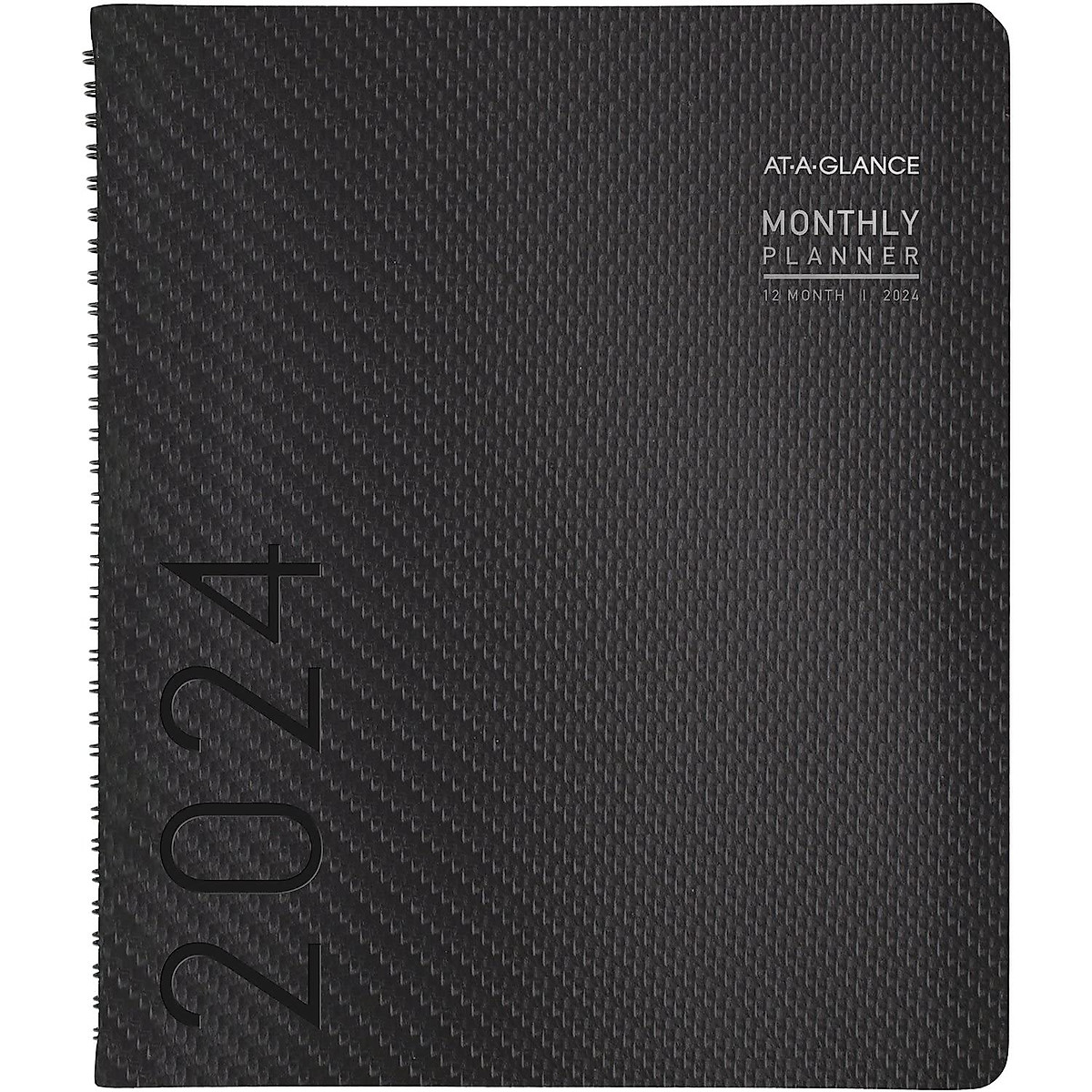 AT-A-GLANCE 2024 Monthly Planner, 9” x 11”, Large, Monthly Tabs, Pocket, Contemporary, Charcoal (70260X4524)