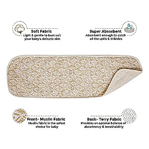 Crane Baby Soft Muslin Burp Cloth, Lightweight and Absorbent Burp Cloth for Boys and Girls, Safari Animal, 3 Piece, 7” x 20”