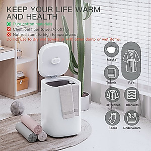 DOACE Towel Warmer Bucket, 26L Large Hot Towel Warmers for Bathroom with LED Display, Heat Timer 20/40/60 Min, Up to 24 Hour Delay Timer, Fits Up to Two Oversized Towels,White/Black, A18