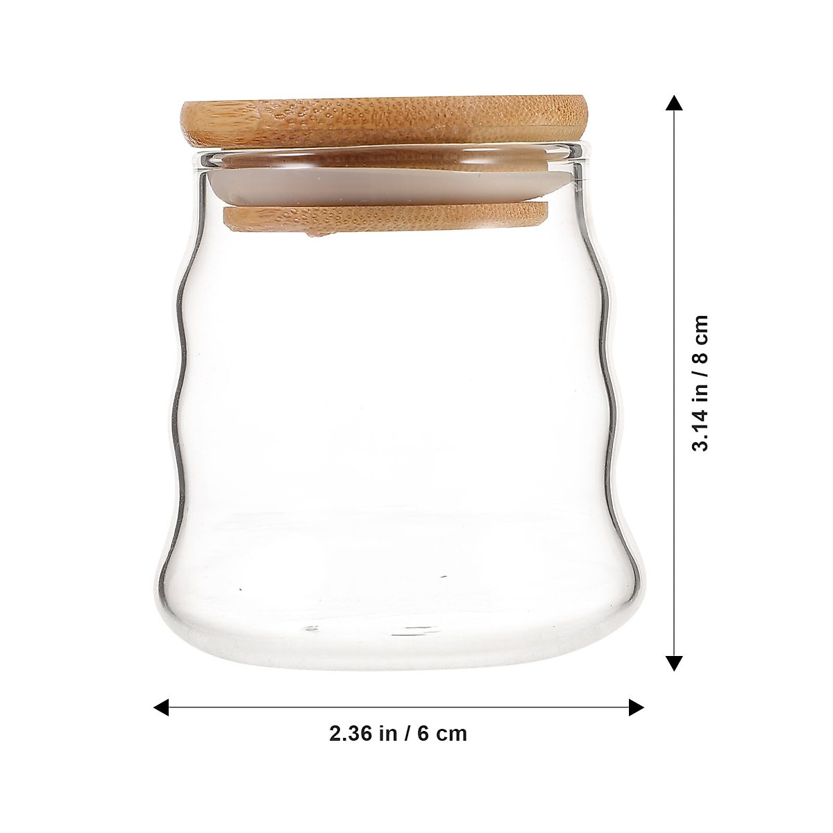 Kichvoe Food Containers Glass Jar with Lid Glass Jars Glass Food Can Canisters Glass Tea Canister Cereals Canister Glass Storage Jars Dry Fruit Jar Coffee Container Bamboo Coffee Can Seal