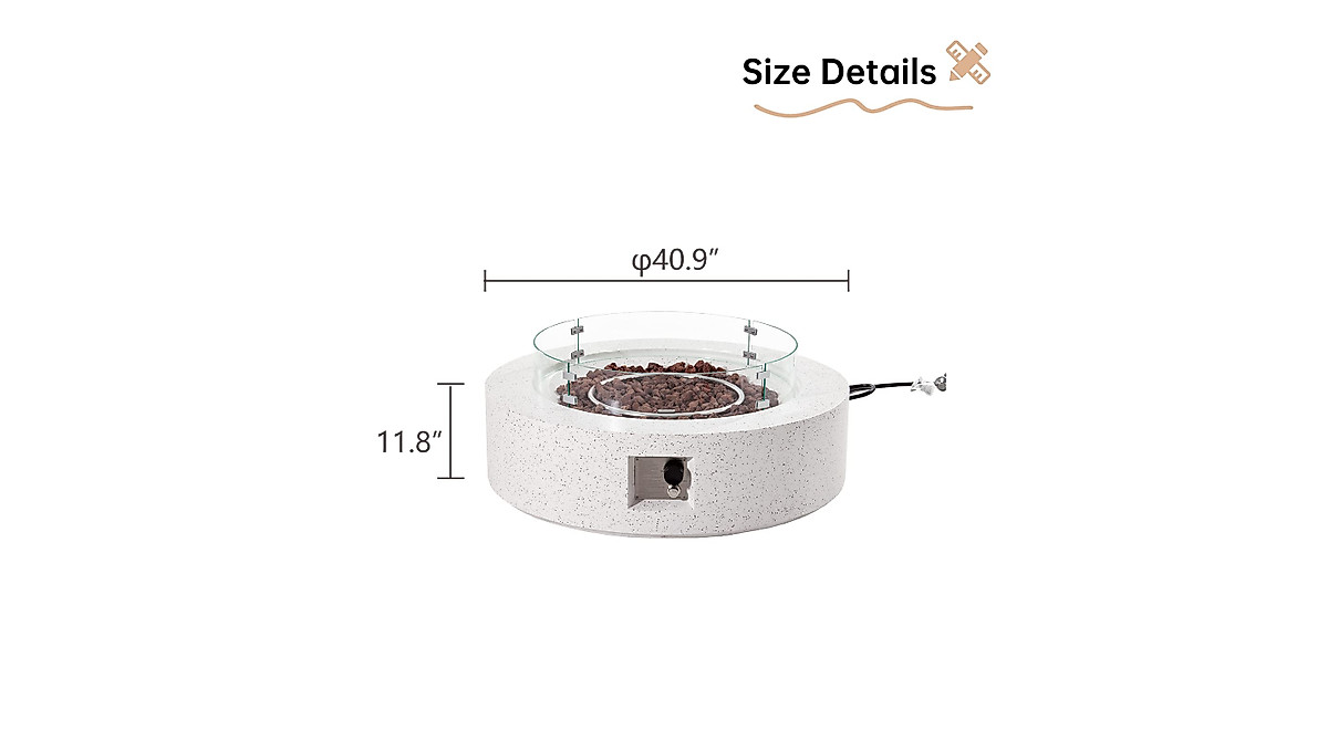 HOMPUS 50,000 BTU Propane Fire Pit Table - Elegant Outdoors
