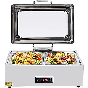 Electric Chafing Dish, 9QT Chafing Dish Buffet Set, Chafers Buffet Servers and Warmers, Chaffing Servers with Covers, Catering Party, Food Warmer for Parties Buffets (2 Pans)