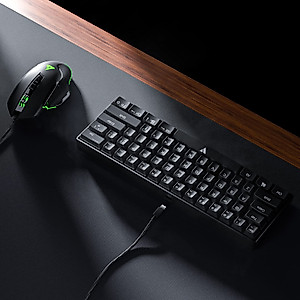 GTRACING Mechanical Gaming Keyboard 60% Colorful Backlit Wired Ultra Compact 61 Keys Mini for Computer PC Laptop Windows Type-C Blue Switches GT882