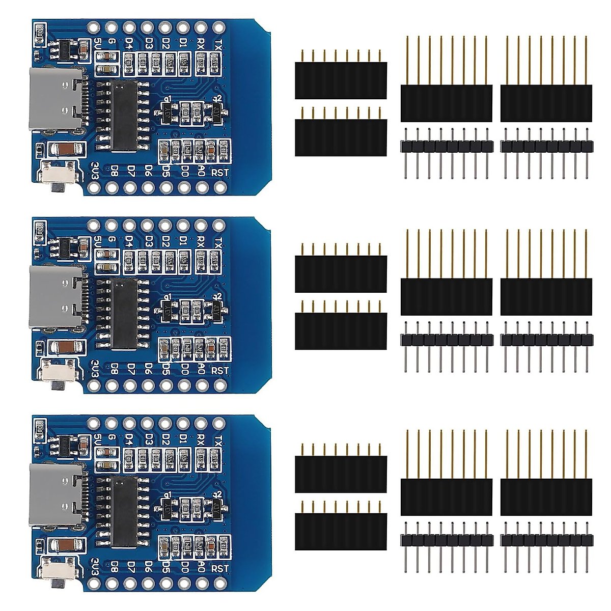3pcs Type-C ESP8266 ESP-12F NodeMcu Mini D1 Module WeMos Lua 4M Bytes WLAN WiFi Internet Development Board Base on Type-C ESP8266 ESP-12F for Arduino