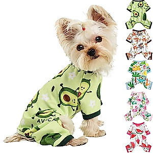 Dog Pajamas for Small Dogs Girl Boy Puppy Pjs Jammies 4 Leg Dog Clothes for Chihuahua Yorkie Summer Fall Onesies Jumpsuit Clothing for Pet Dogs Male Female