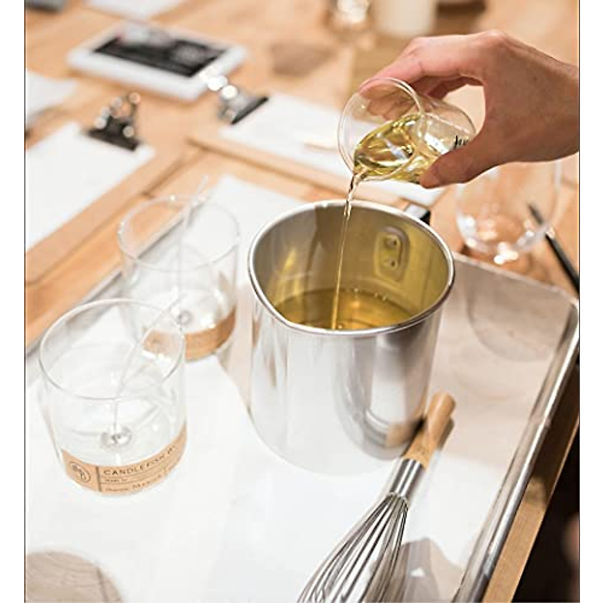 Thermometer for Candle/ Soap Making 8" Glass Tube with an Adjustable Clip for Hands Free Use