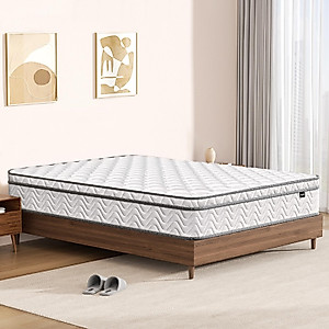 Hotkid,Queen Mattres, 12 Inch Hybrid Queen Mattresses in a Box, Memory Foam and Pocket Springs,Soft and Comfortable Medium Firm Mattress, Pressure Relief,Cool and Breathable
