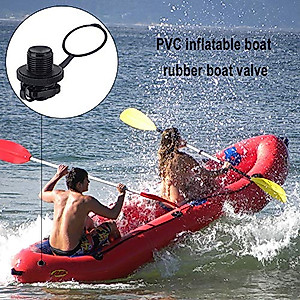 Inflatable Boat Air Valve, 2pcs Kayak Valve Adapter Spiral Air Plugs Boston Valve Replacement Screw for One-way Inflation Rubber Dinghy Kayak Raft Pool Boat Airbeds