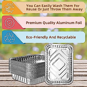 TOHONFOO 20 Pack Drip Pan Liners for Ninja OG701 Woodfire Outdoor Grill & Smoker - Compatible with Weber Genesis - Spirit - Q Series - Disposable Aluminum Foil Grease Tray Liners