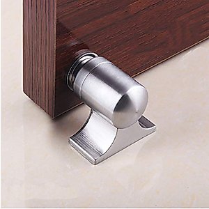 Floor Mount Door Stopper,Magnetic Door Stop Catch,Stainless Steel Brushed Door Stopper Floor Mount,Invisible Door Strong Magnetic Door Touch , Easy Installation
